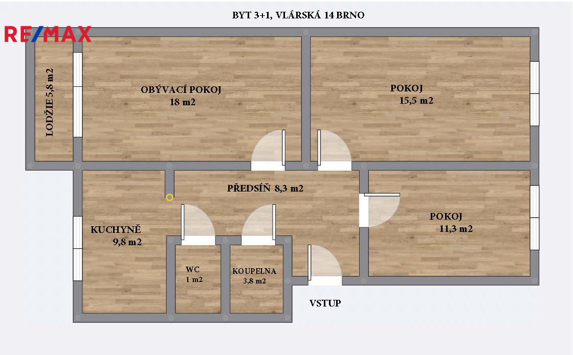 Prodej bytu 3+1, 74 m2, Brno